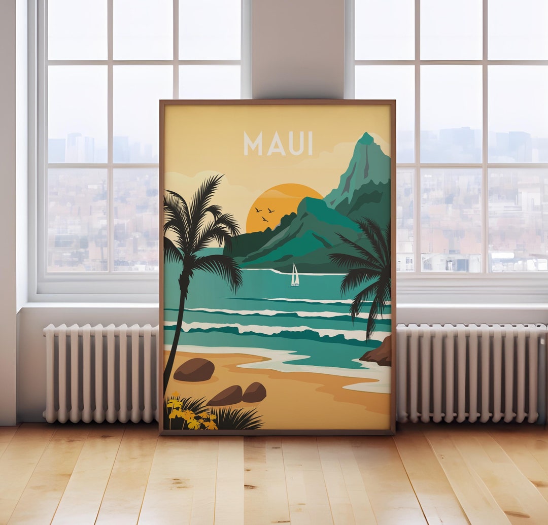 Maui Travel Print, Hawaii Travel Print, Maui Poster, Hawaii Print, Maui ...