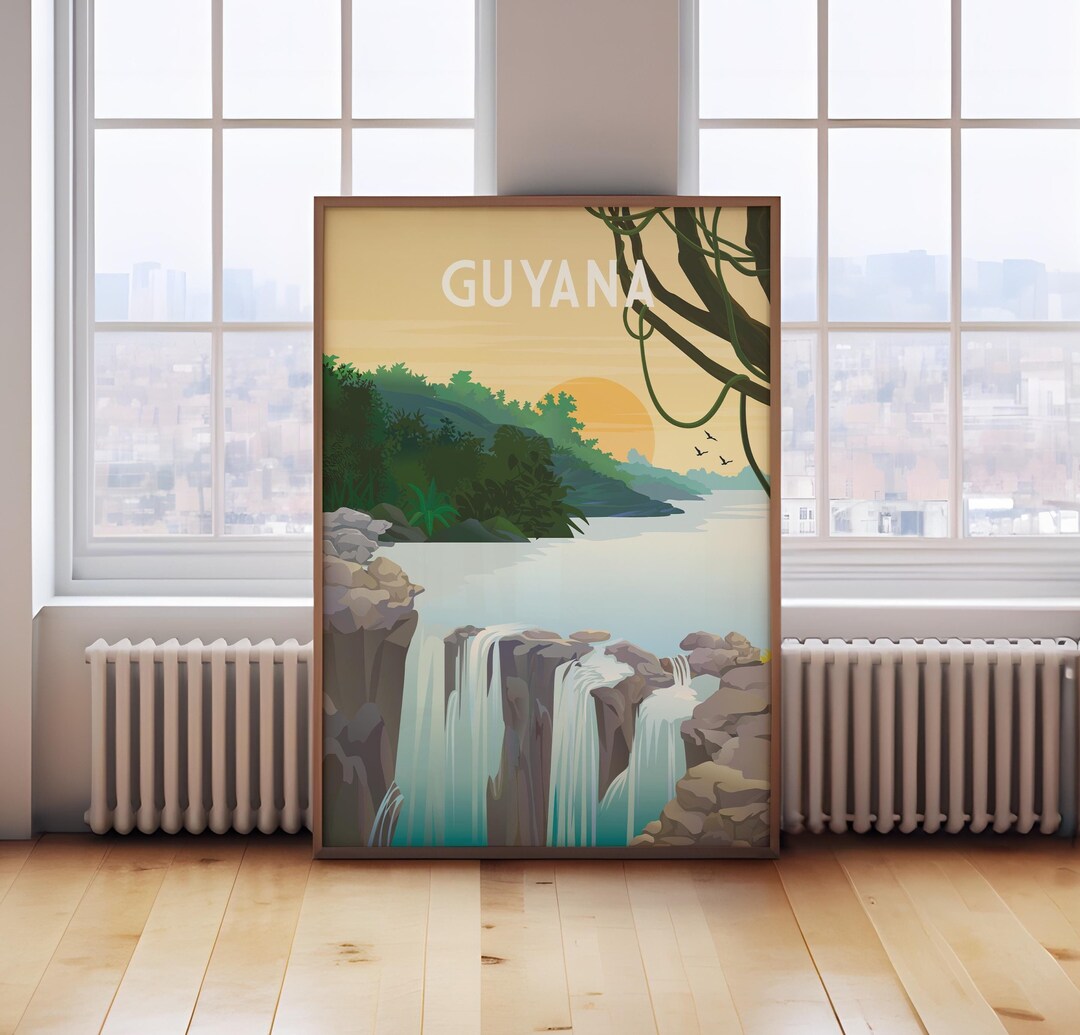Guyana Poster, Guyana Print, Guyana Travel Print, Guyana Travel Poster ...