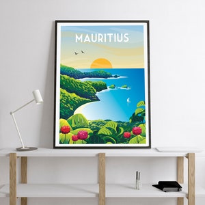 Mauritius Travel Poster: Retro Island Print - Etsy UK