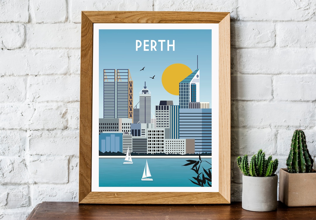 Perth Print Perth Poster Australia Poster Perth Travel - Etsy
