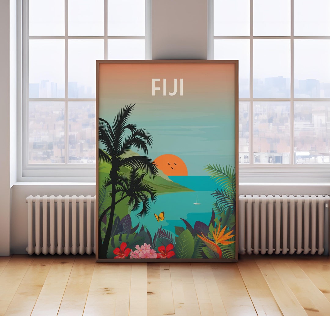 Fiji Travel Print, Fiji Print, Fiji Poster, Fiji Travel Poster, Fiji ...
