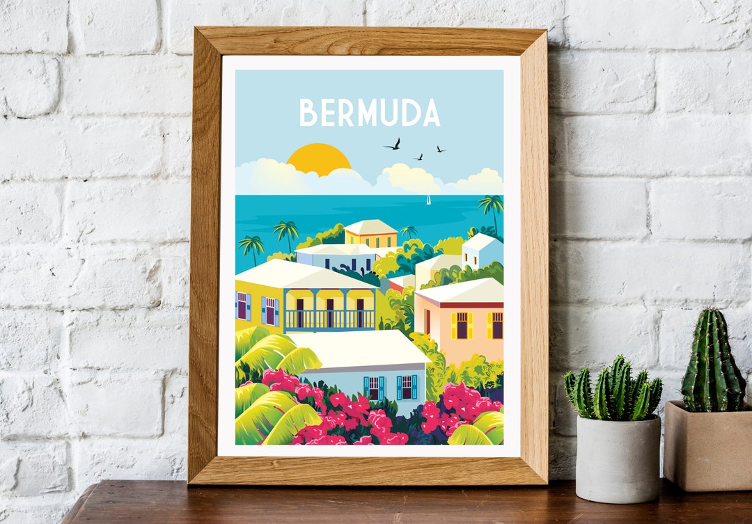 Retro Bermuda Travel Poster, Retro Bermuda Print, Bermuda Print ...
