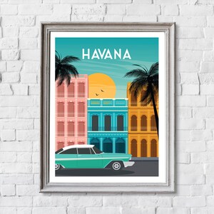 Havana Travel Poster, Cuba Print, Havana Print, Habana Travel Print ...