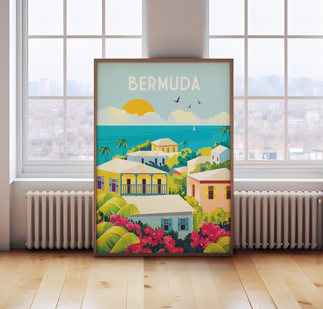 Retro Bermuda Travel Poster, Retro Bermuda Print, Bermuda Print ...
