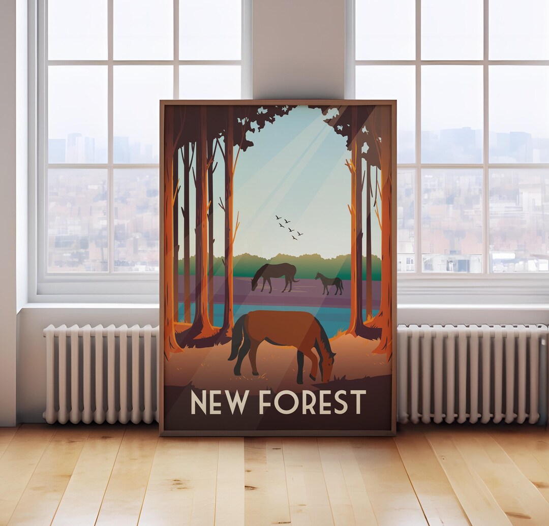 Vintage New Forest Travel Poster: National Park Art Print - Etsy