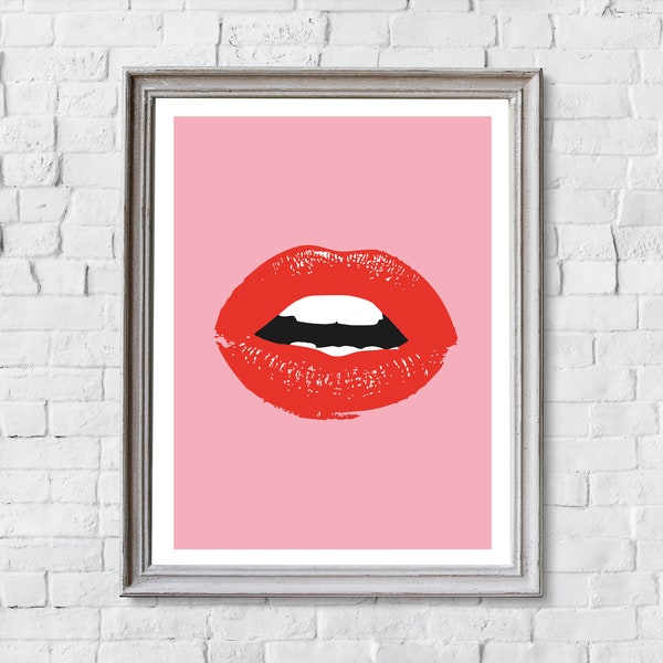 Lips Poster - Etsy UK
