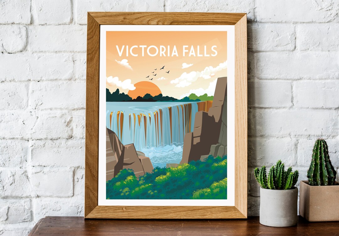 Victoria Falls Poster, Zimbabwe Poster, Victoria Falls Print, Victoria ...