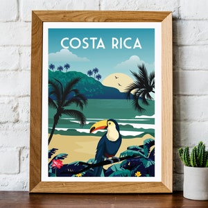 Costa Rica Travel Print, Retro Costa Rica Poster, Costa Rica Print ...