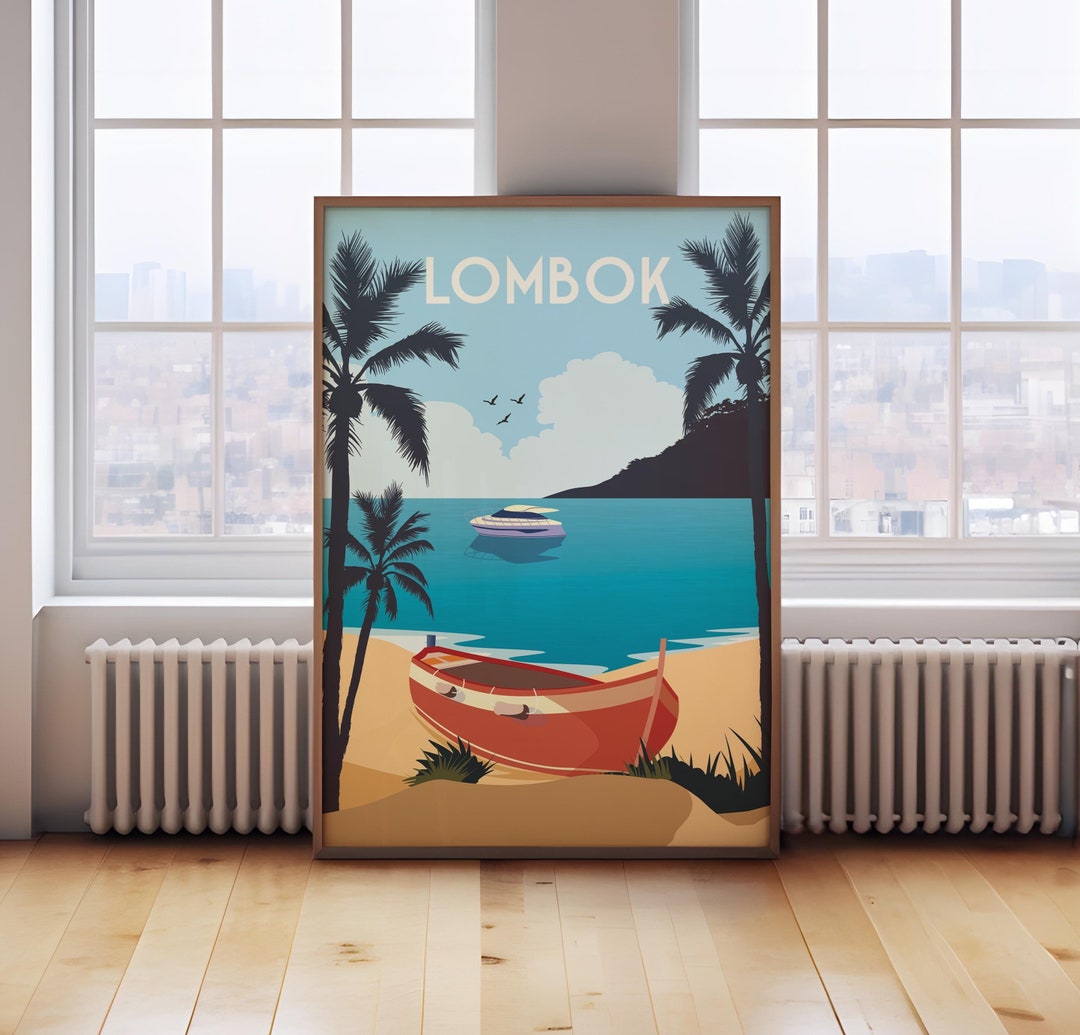 Lombok Travel Poster, Indonesia Print, Lombok Travel Print, Lombok ...