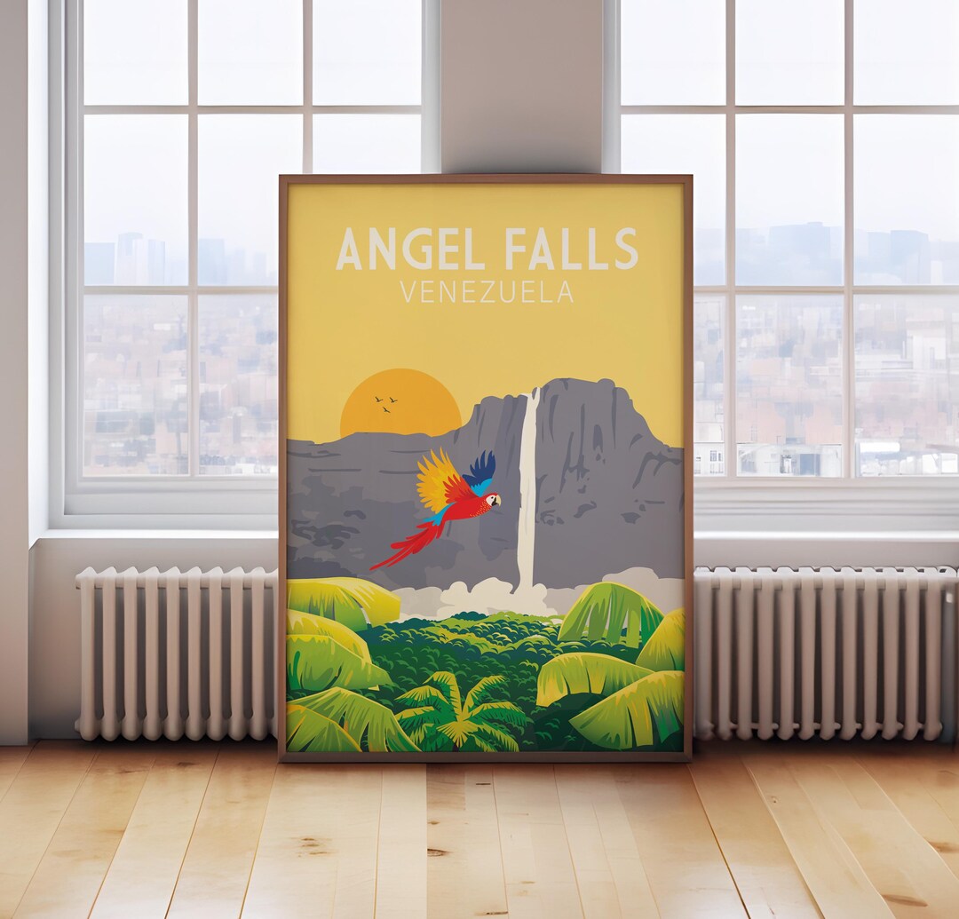 Angel Falls Poster, Venezuela Travel Poster, Angel Falls Travel Print ...