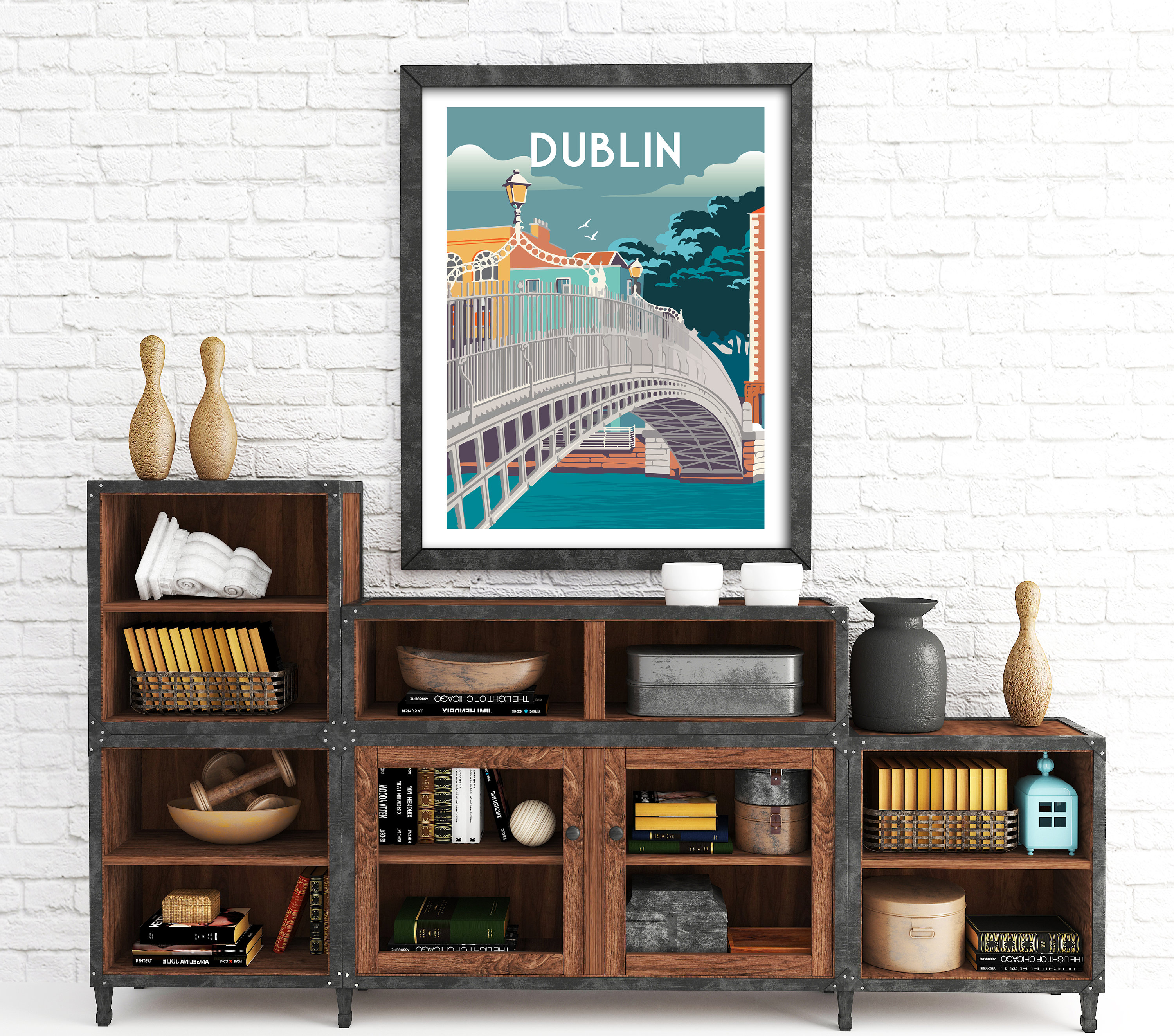 Dublin Travel Poster Retro Dublin Print Dublin Wall Art | Etsy