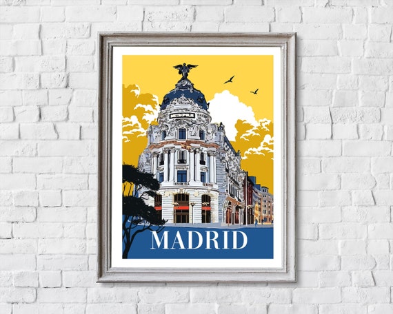 Madrid print Madrid travel poster Madrid poster Madrid wall | Etsy
