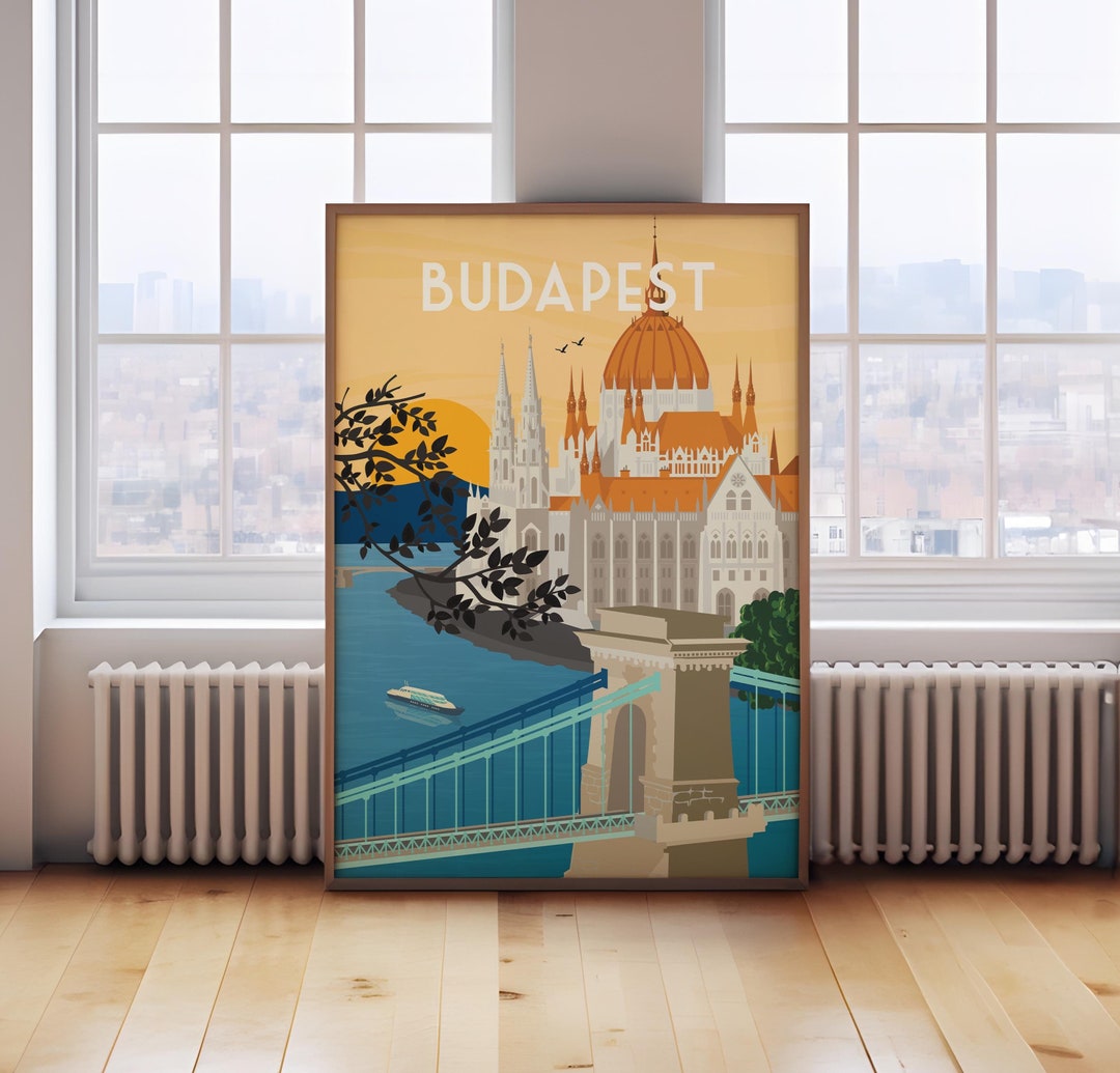 Budapest Travel Poster: Retro Hungary Print - Etsy