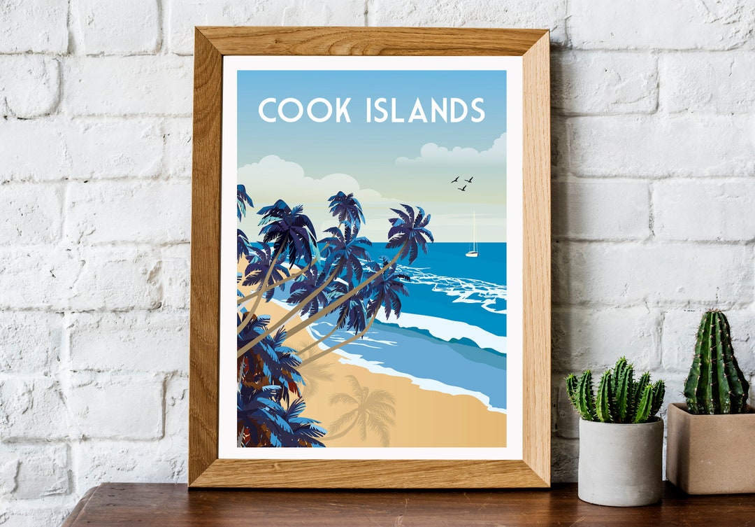 Impresión de las Islas Cook, póster de las Islas Cook, impresión de ...