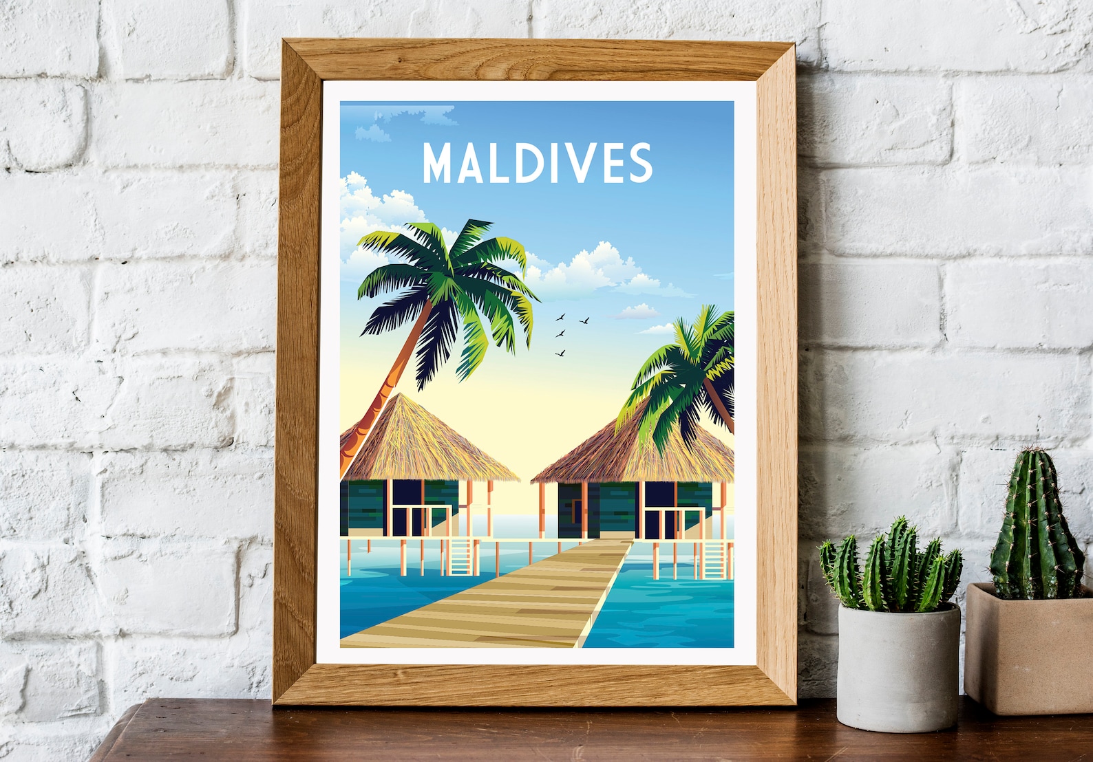 Maldives Travel Poster Retro Maldives Print Maldives Wall - Etsy UK