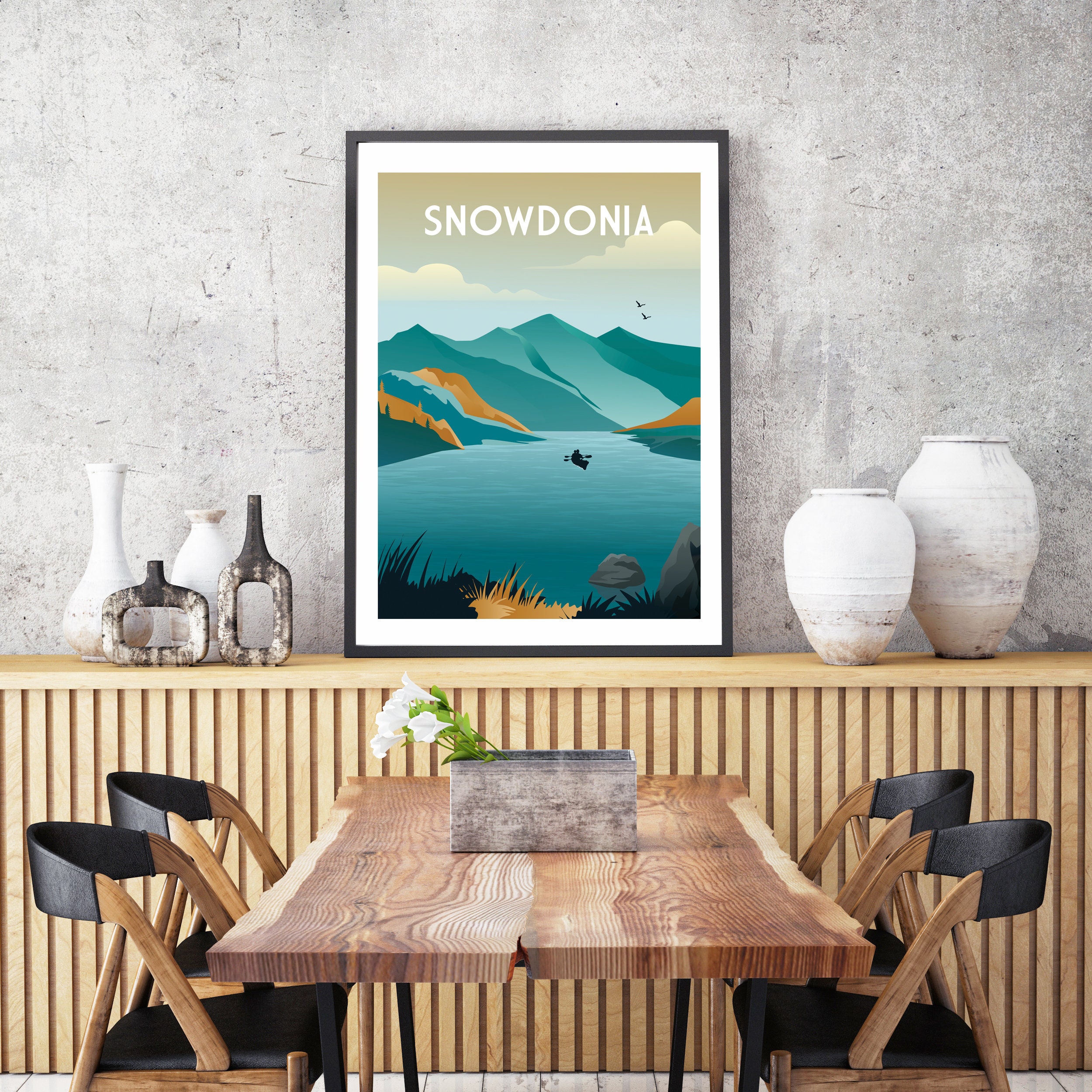 Snowdonia poster Snowdonia print Snowdonia travel poster | Etsy