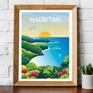 Mauritius Travel Poster: Retro Island Print - Etsy UK