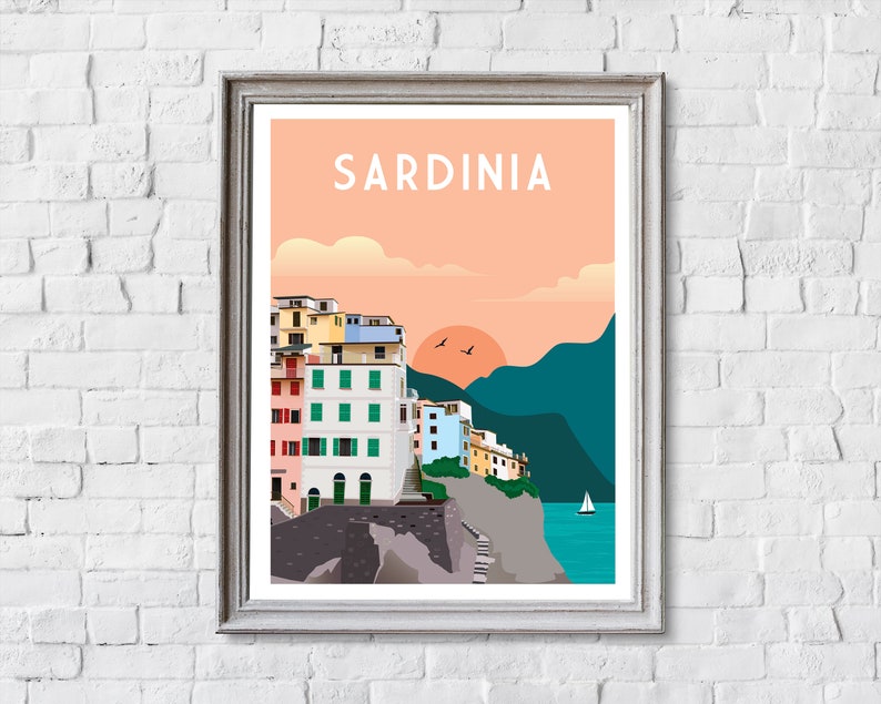 Sardinia Print Sardinia Travel Poster Sardinia Wall Art | Etsy UK
