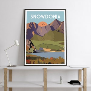 Snowdonia Poster Snowdonia Print Snowdonia Travel Poster | Etsy UK
