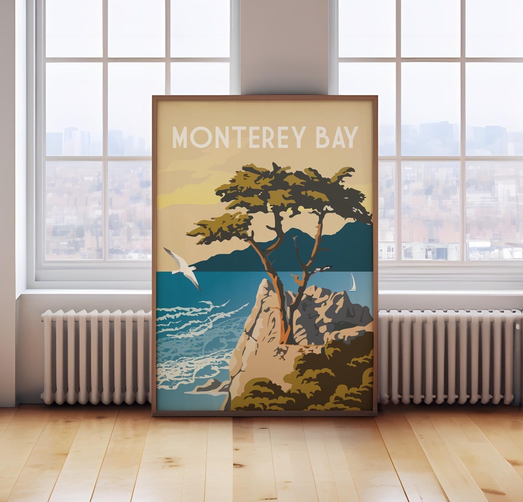 Monterey Bay Print, Monterey Bay Poster, Monterey Bay Travel Print ...