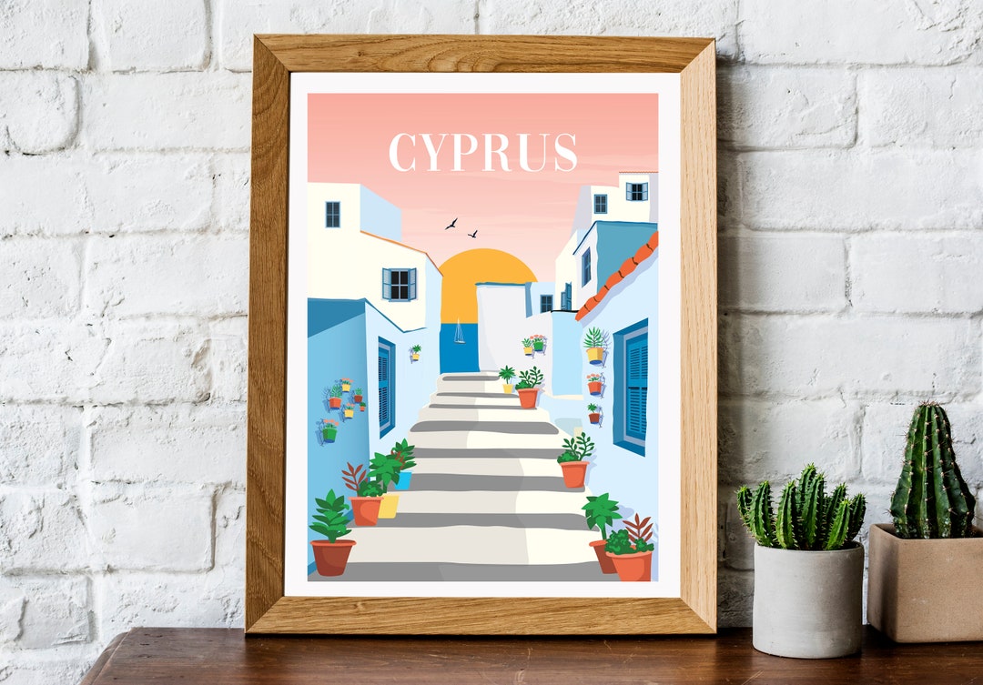 Cyprus Travel Poster, Retro Cyprus Print, Cyprus Wall Art, Cyprus ...
