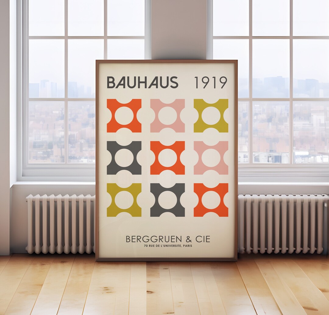 Bauhaus Geometric Print: Mid Century Modern Retro Wall Art - Etsy