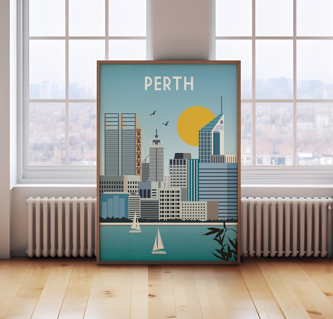 Perth Print, Perth Poster, Australia Poster, Perth Travel Print, Perth ...