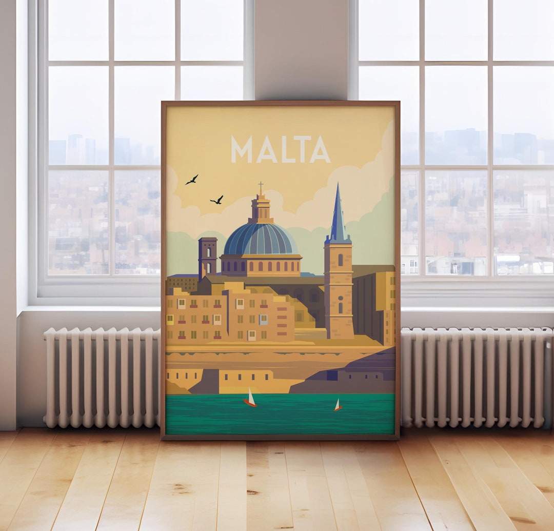 Malta Print, Malta Travel Poster, Malta Wall Art, Malta Travel Print ...