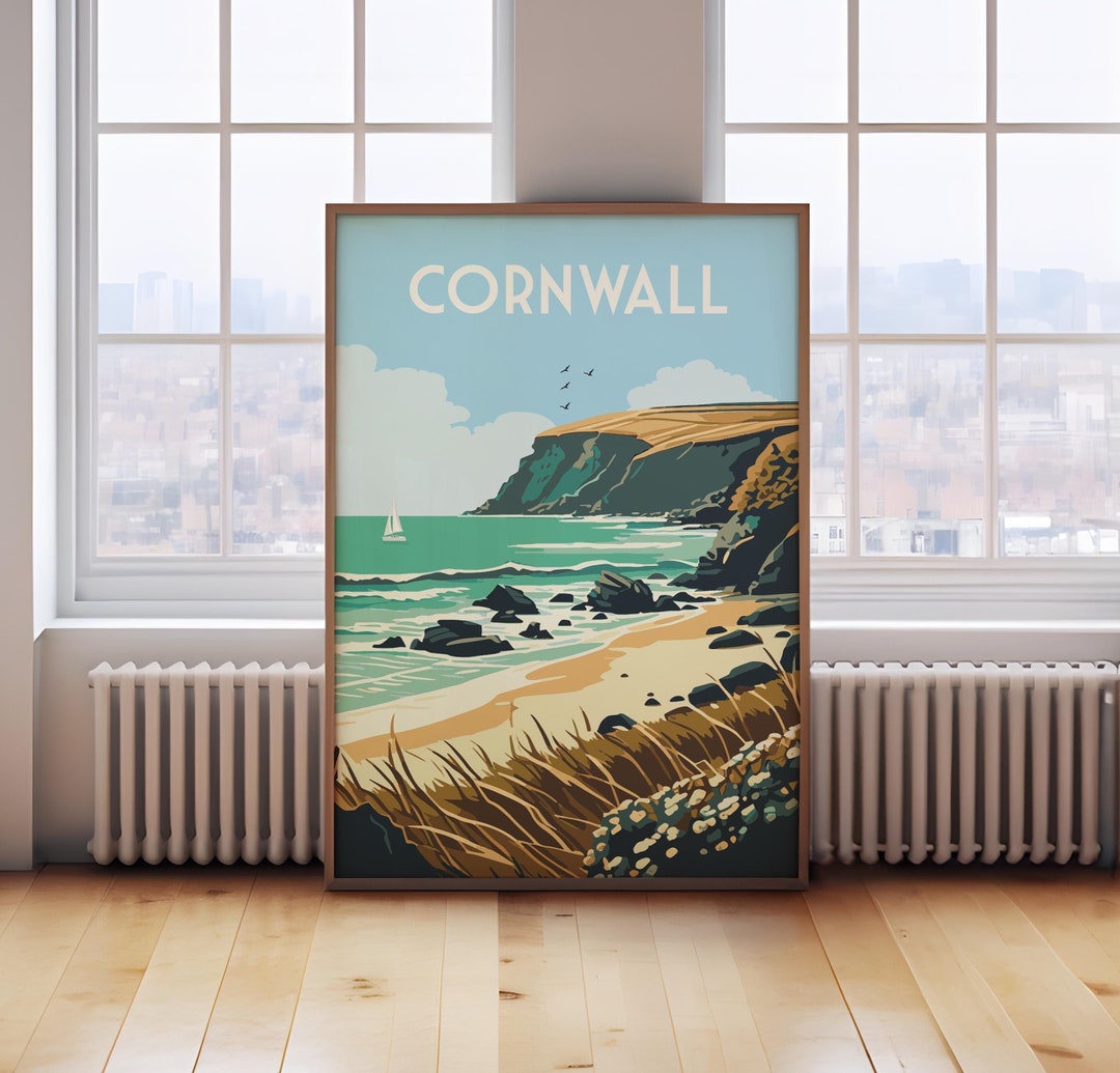 Cornwall Travel Poster, Cornwall Print, Cornwall Poster, Cornwall ...