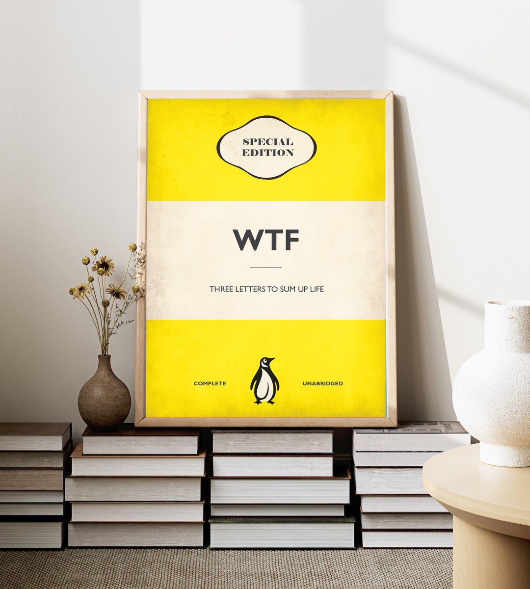 Funny Book Cover Print: WTF Quote Print, Office Wall Art - Etsy