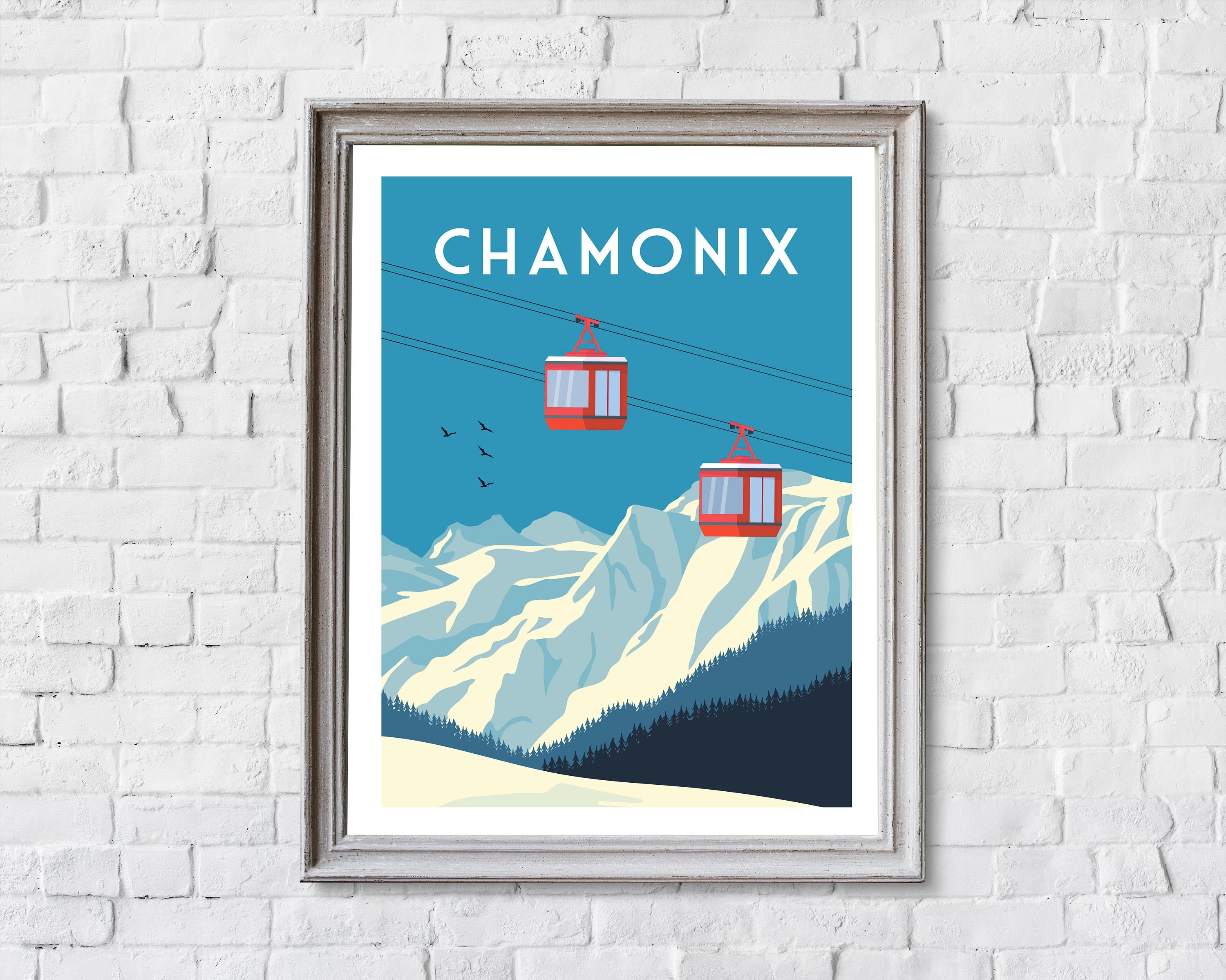 Chamonix Poster Chamonix Print Chamonix Skiing Print - Etsy