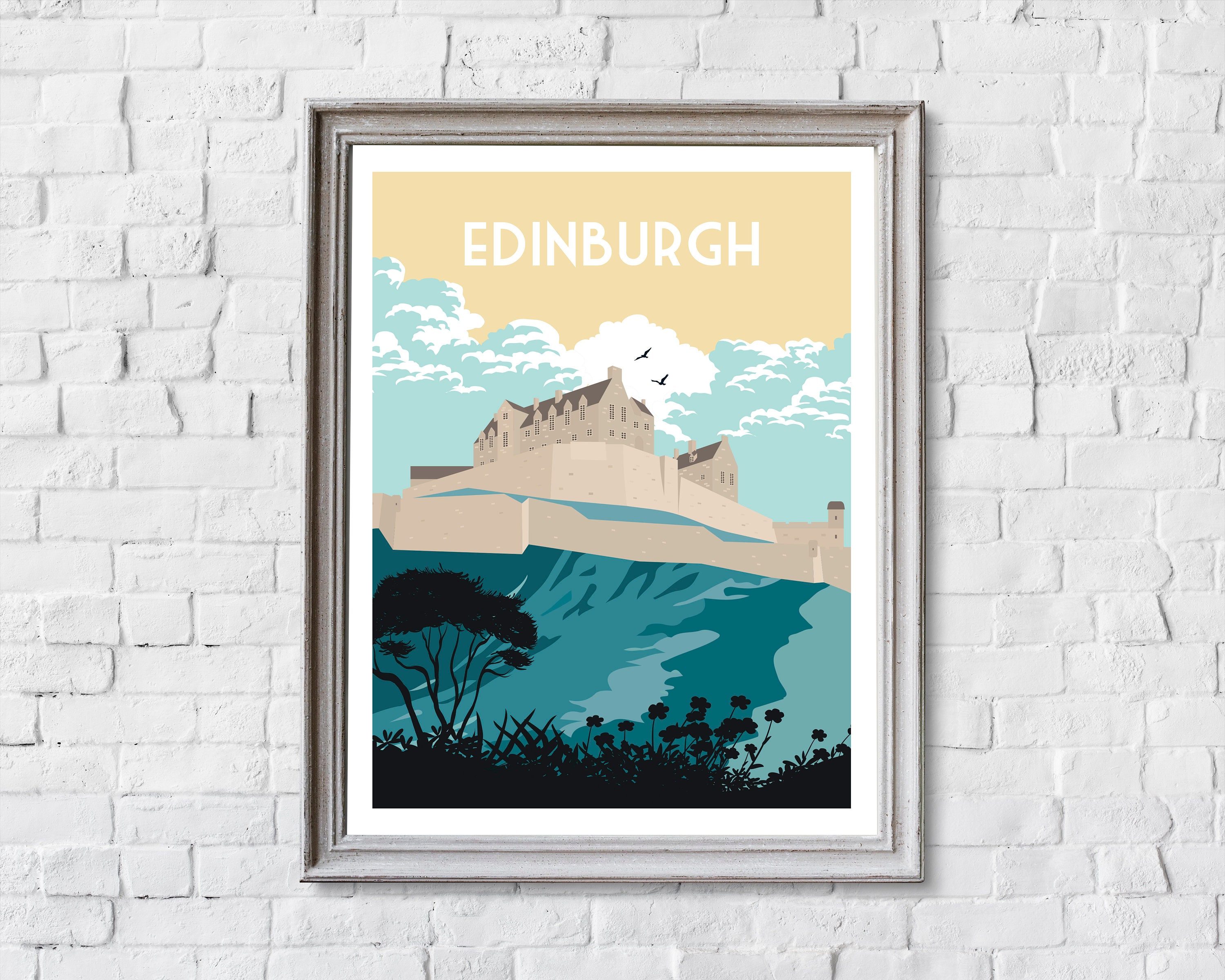 Edinburgh Travel Poster Edinburgh Travel Print Scotland | Etsy