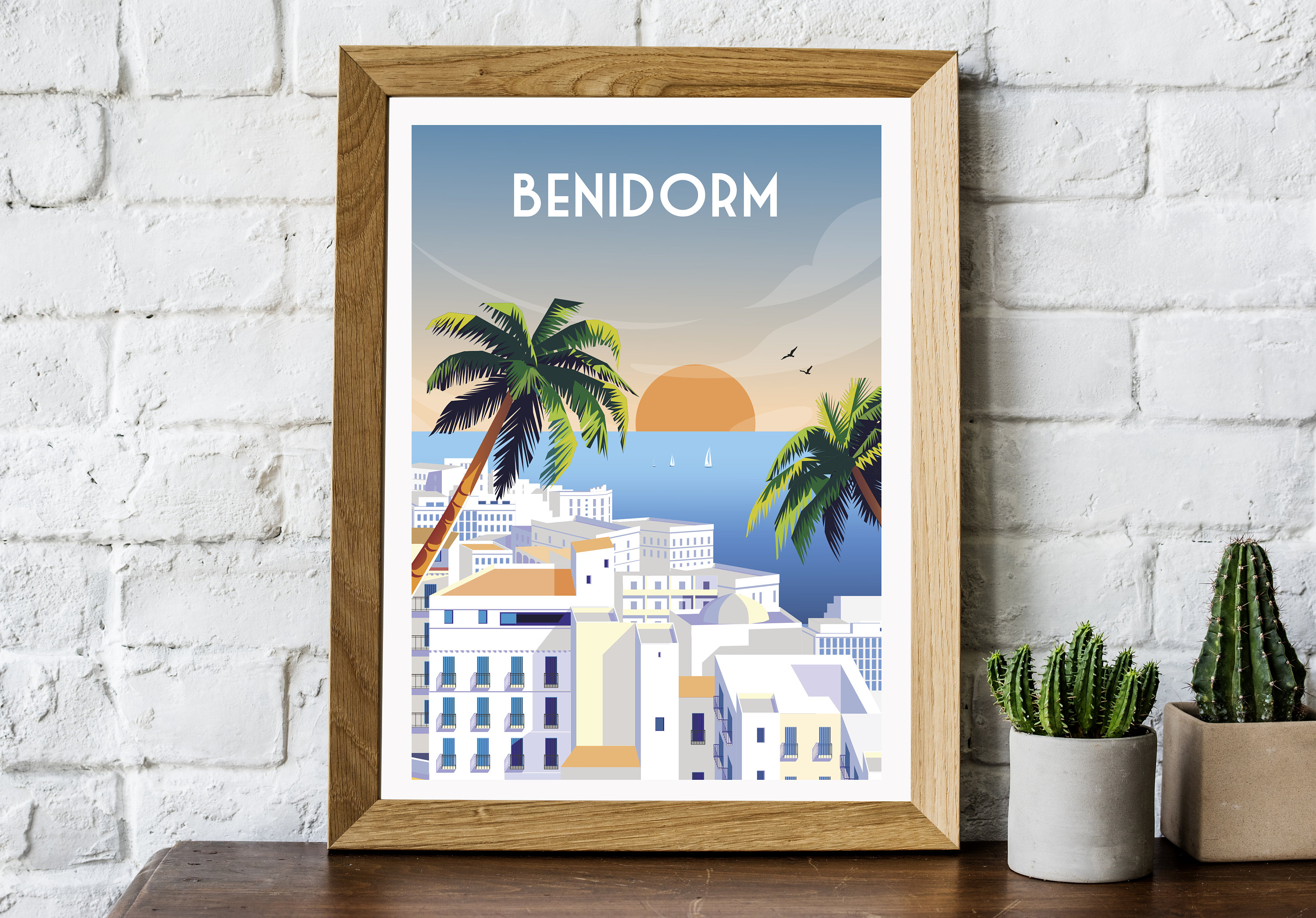 Benidorm Poster Benidorm Print Benidorm Travel Poster Spain - Etsy
