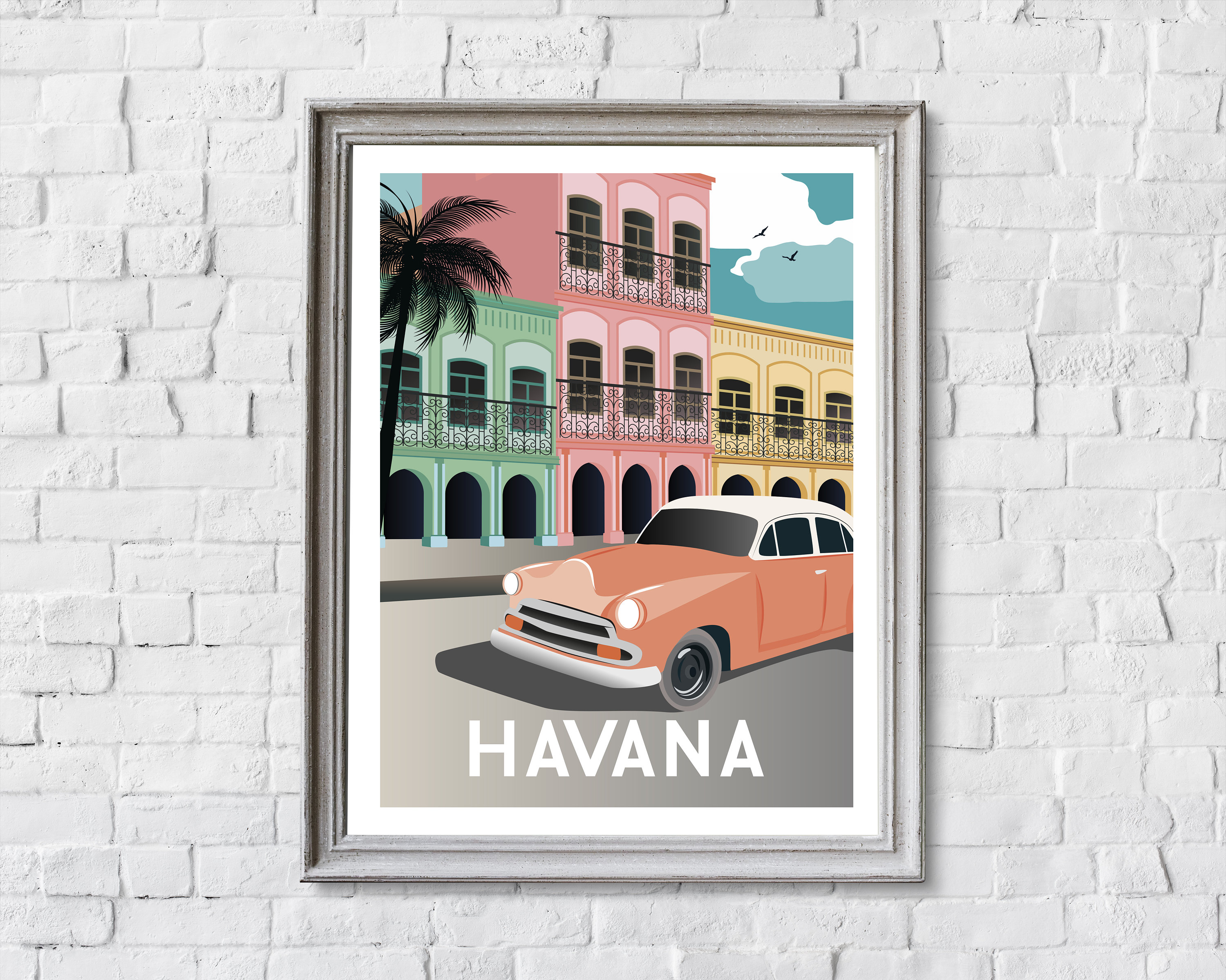 Havana travel poster Cuba print Havana print Havana travel | Etsy
