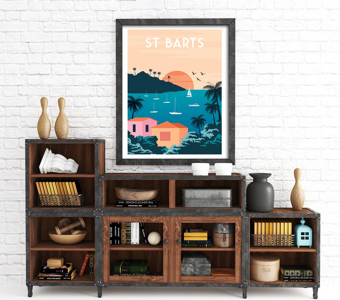 St Barts Print St Barts Travel Poster St Barts Travel Print | Etsy