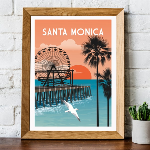 Santa Monica Poster - Etsy