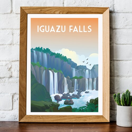 Iguazu Falls Travel Poster Argentina Print - Etsy