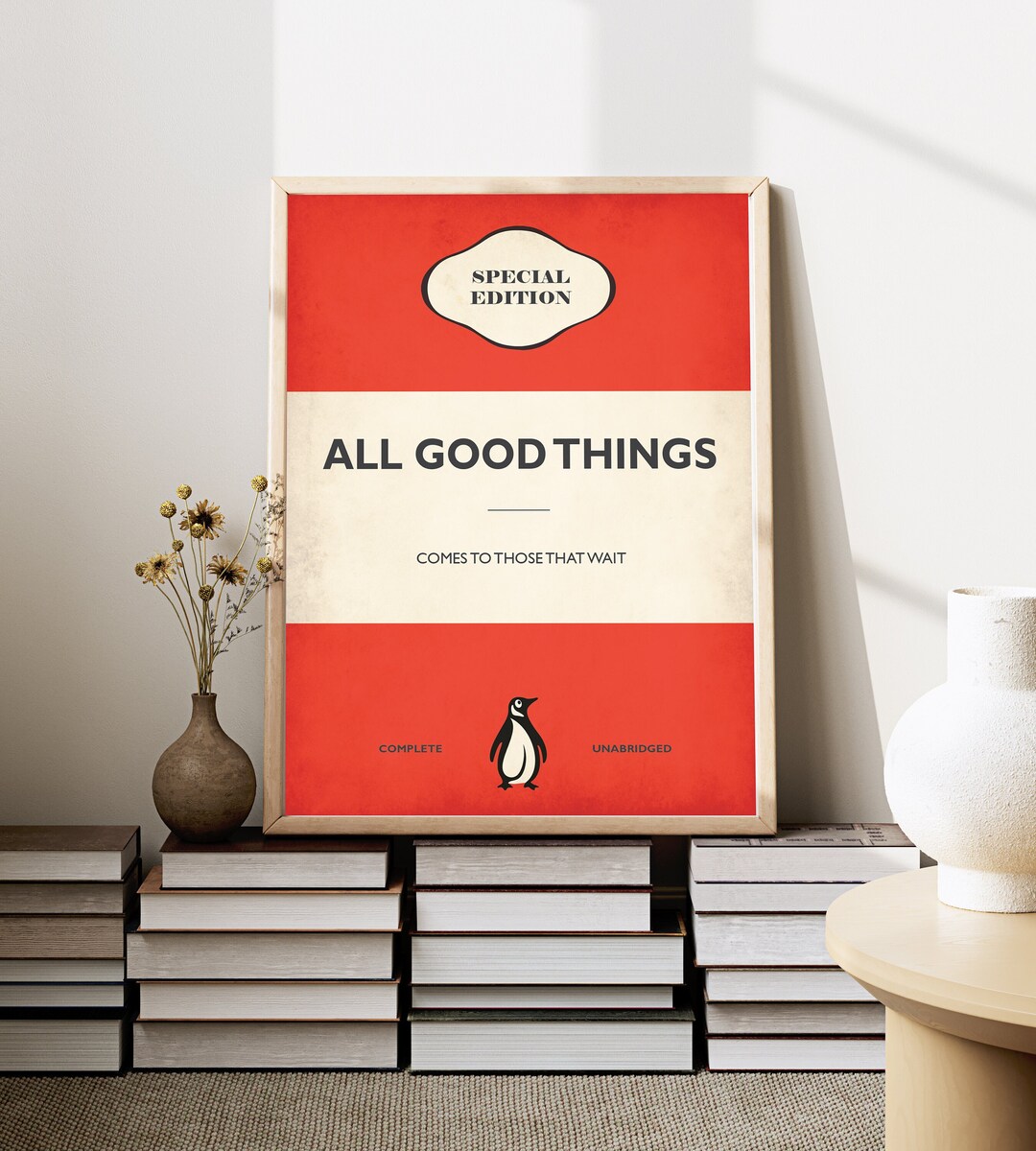 All Good Things, Funny Book Cover, Trendy Quote, Office Wall Art ...
