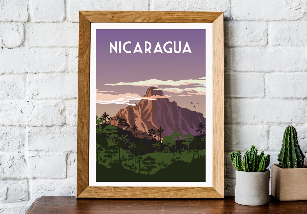 Nicaragua Travel Poster, Nicaragua Print, Nicaragua Poster, Nicaragua ...