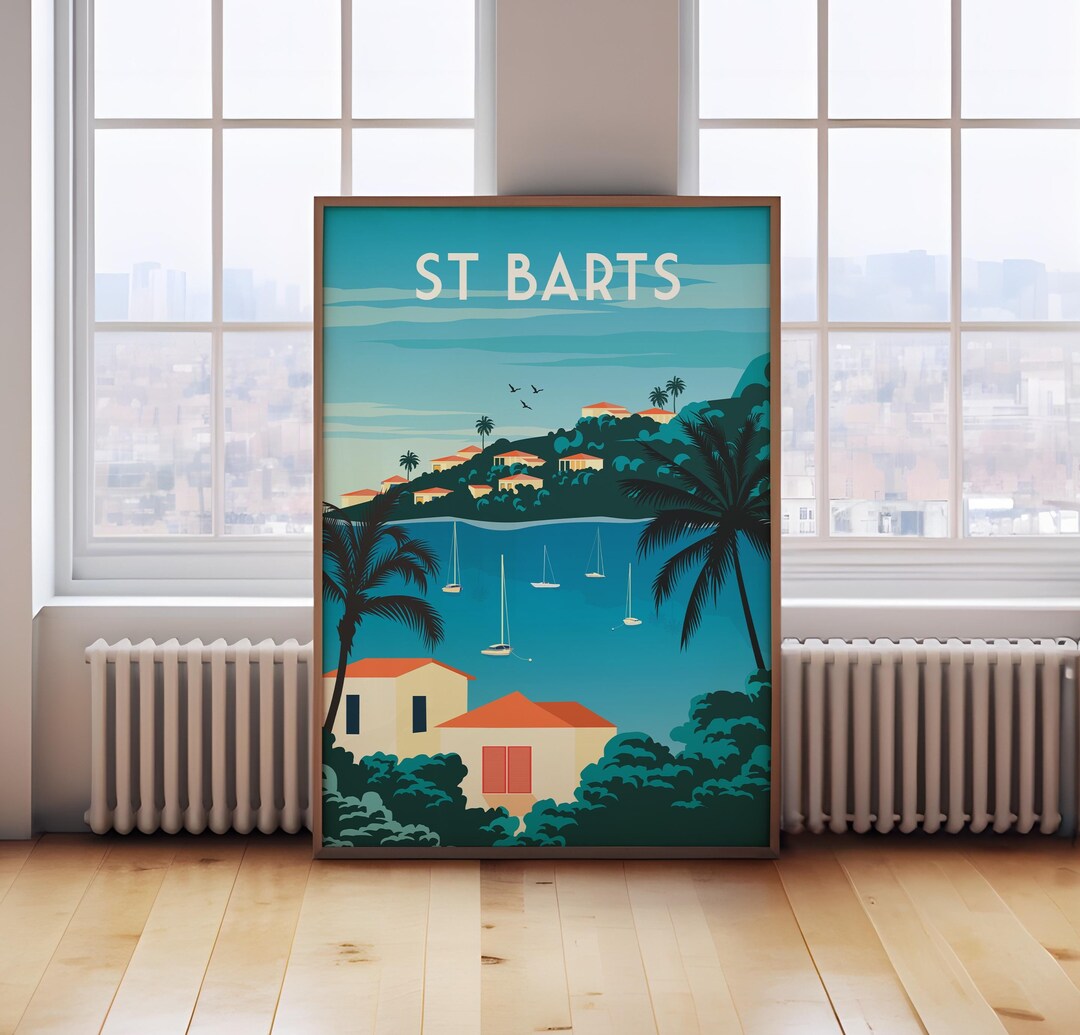 St Barts Print, St Barts Travel Poster, St Barts Travel Print, St Barts ...
