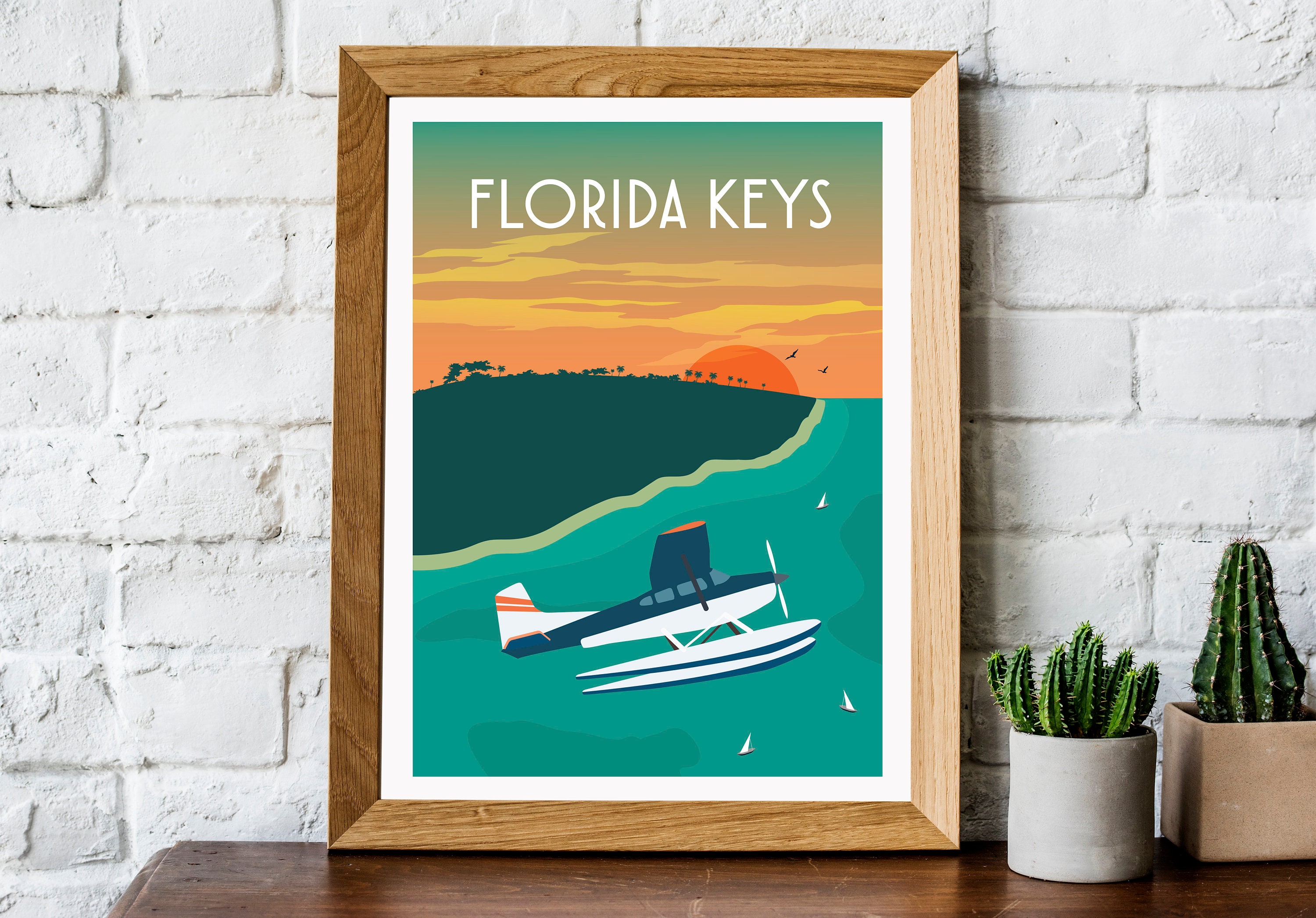 Florida Keys Travel Poster Florida Keys Print Key West | Etsy