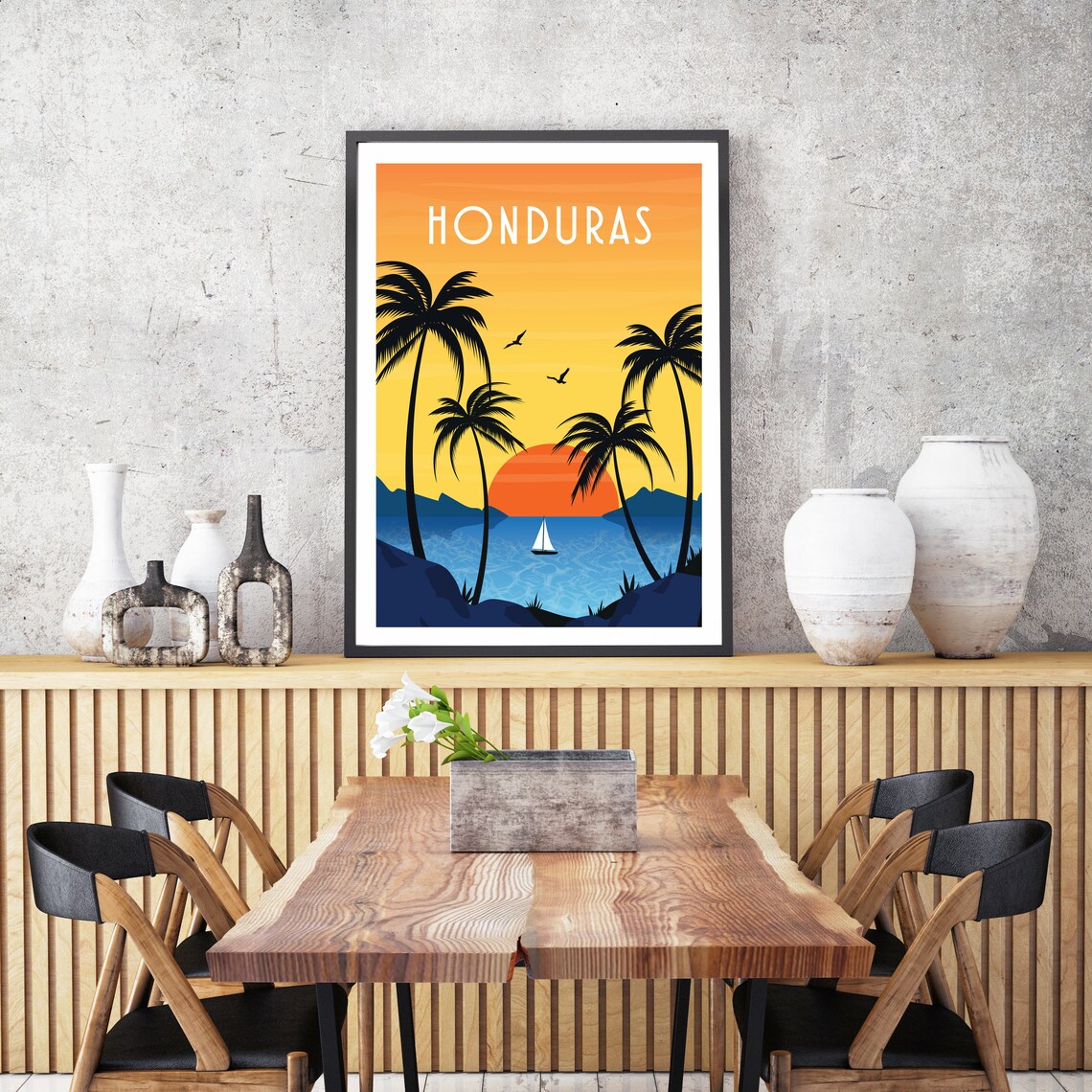 Honduras Print Honduras Travel Poster Honduras Poster - Etsy