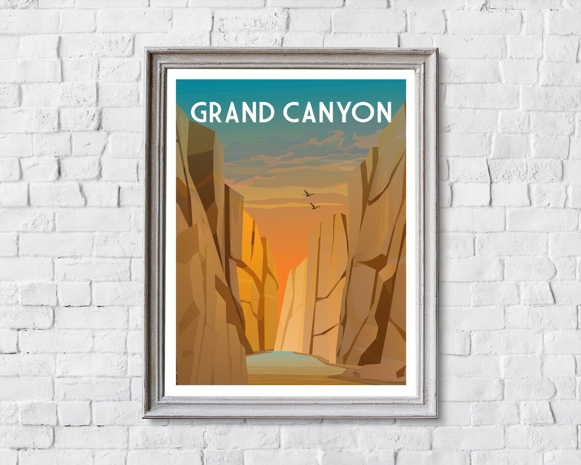 Grand Canyon Poster Grand Canyon Print Arizona Print | Etsy