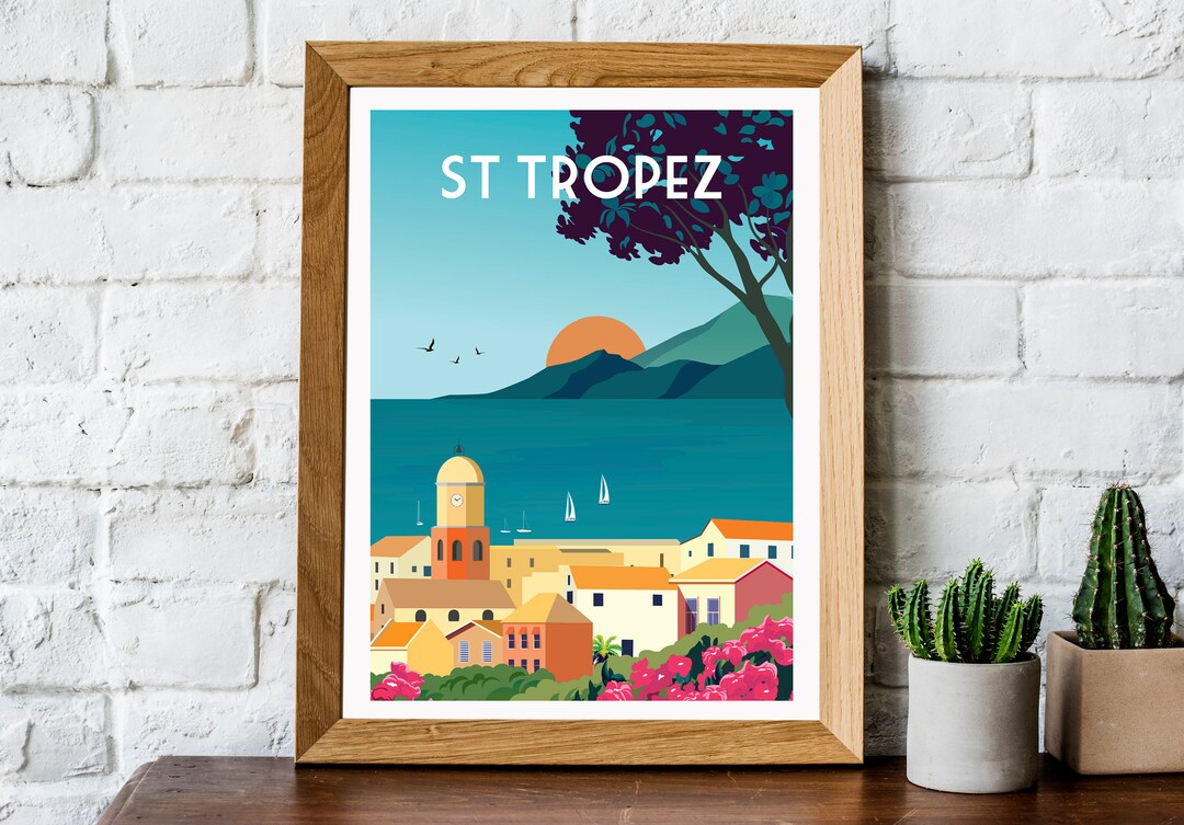 St Tropez Print, St Tropez Travel Poster, St Tropez Travel Print, St Tropez Print, St Tropez ...