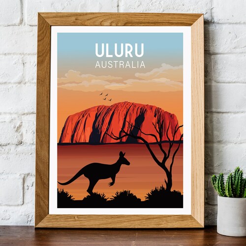Uluru Travel Poster Ayers Rock Travel Poster Australia Wall - Etsy
