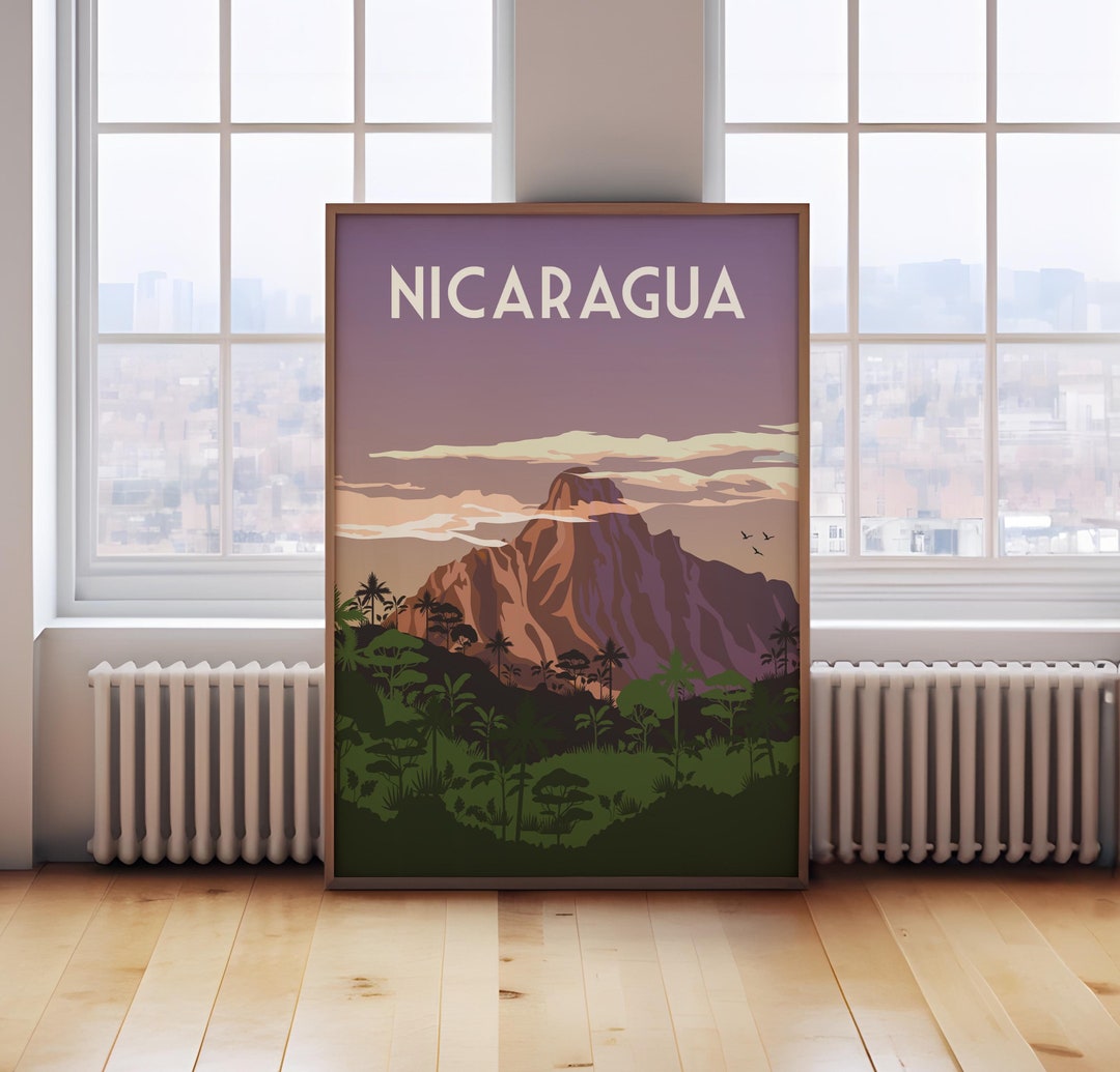 Nicaragua Travel Poster, Nicaragua Print, Nicaragua Poster, Nicaragua ...