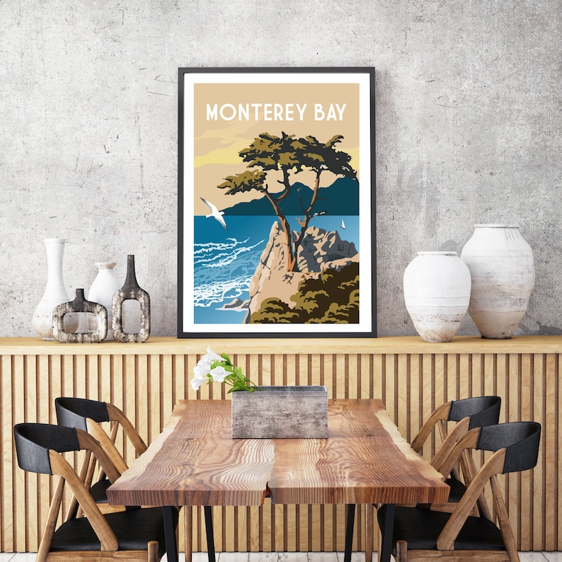 Monterey Bay Print Monterey Bay Poster Monterey Bay Travel - Etsy