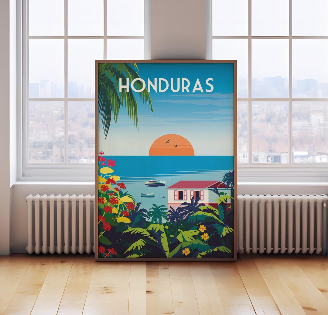 Honduras Print, Honduras Travel Poster, Honduras Poster, Honduras Wall ...