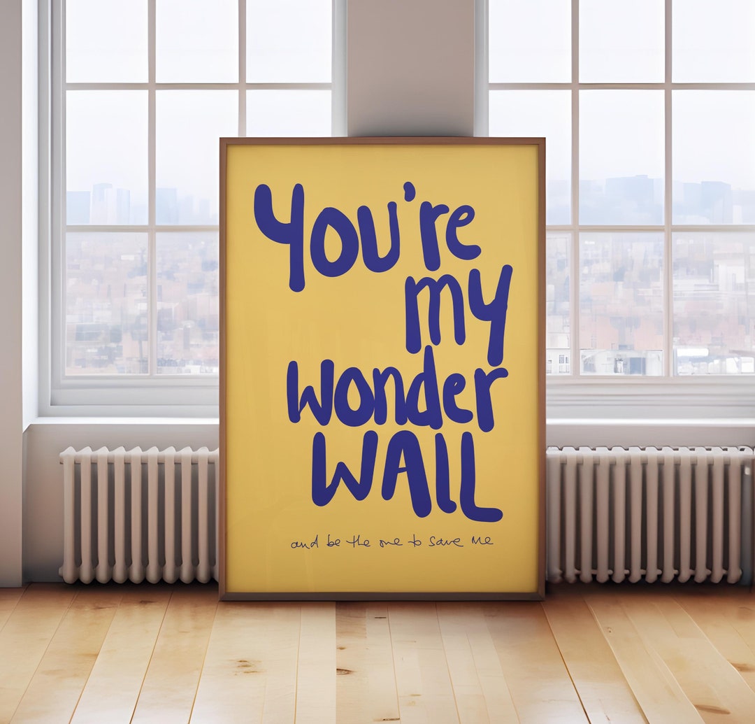 Wonderwall Song Print, Oasis Song Lyrics, Oasis Music Poster, Lyric ...