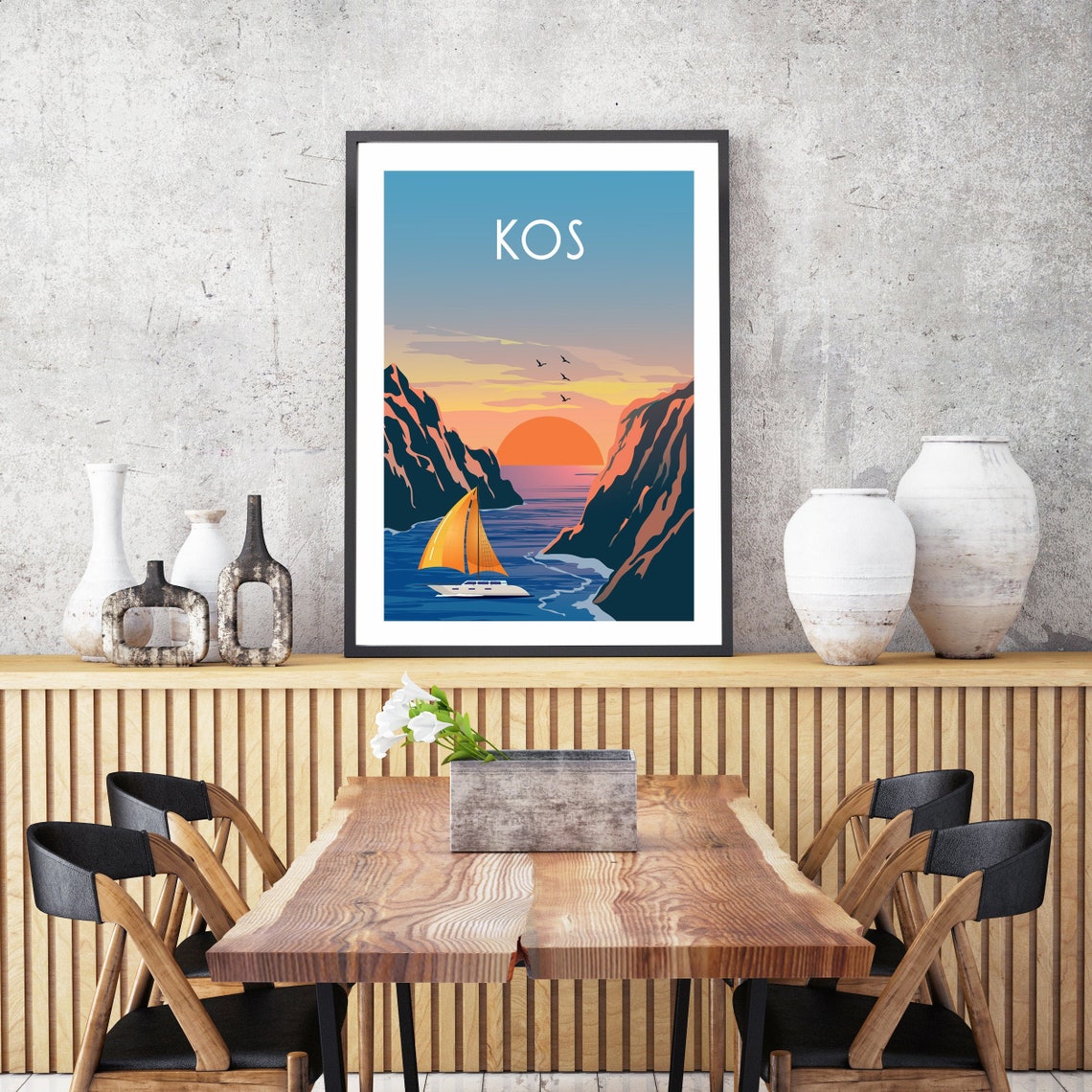 Kos print Kos travel poster Kos wall art Kos travel print | Etsy